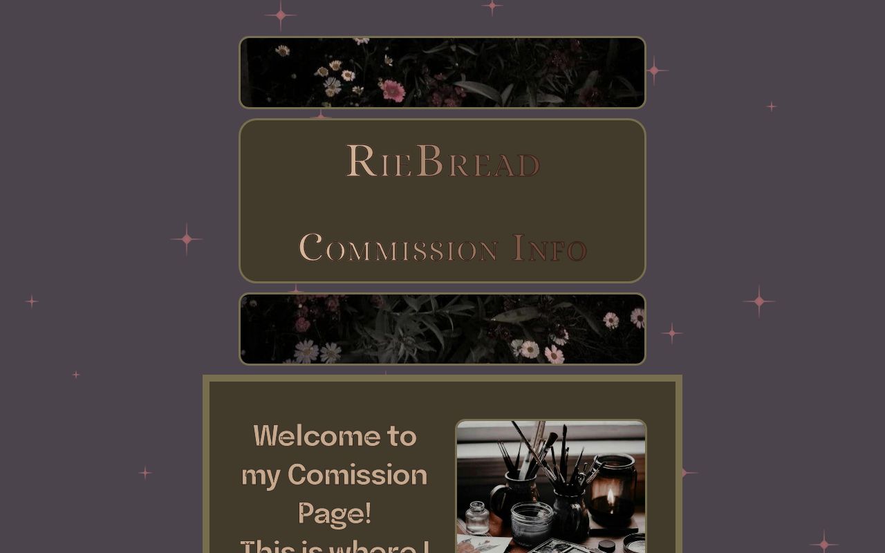 RieBread’s Carrd (Commission Info)